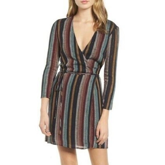 Rails | Dresses | Rails Lola Metallic Wrap Dress In Varadero Stripe ...